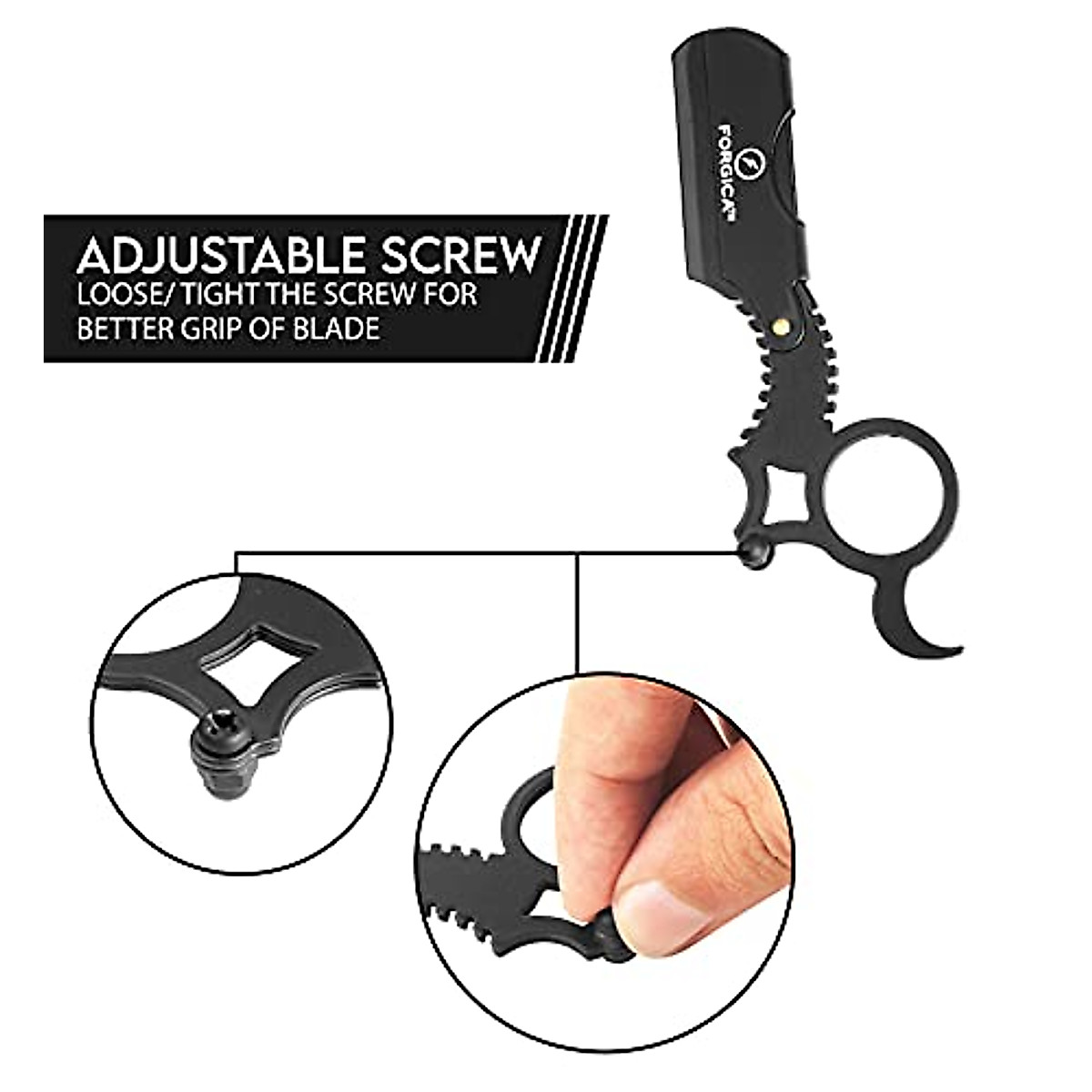 FORGICA-Barber Straight Razor Gift For Men Professional Straight Edge Razor for Men 100 Derby Blades