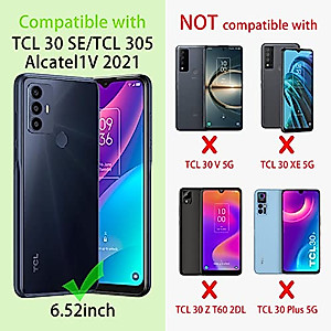 KuDiNi Case for TCL 30 SE, TCL 30 SE 2022 Phone Case for Women Glitter Crystal Soft Bling Butterfly Heart Floral Clear Protective Cover with Kickstand+Strap for TCL 30 SE 6.52” (Rose Gold)