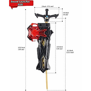 Desamvap Bey Battling Tops Burst Power Custom Sword Launcher, Bey Launcher LR Left Right Spin DB Layer System B-200 Xiphoid Xcalibur Compatible with All Bey Burst Series (Black)