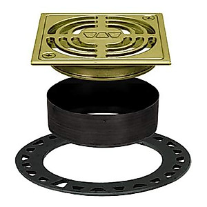 Schluter Kerdi-Drain Grate Kit, 4" Brushed Brass