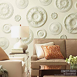 Ekena Millwork CM20VIUWF Vienna Ceiling Medallion, 20"OD x 3 1/2"ID x 1 1/2"P, Hand-Painted Ultra Pure White