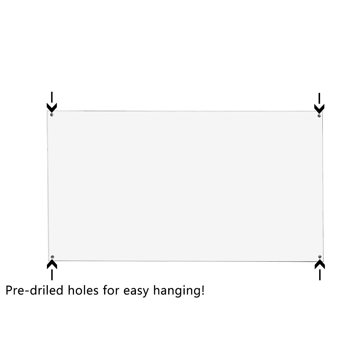 Door Push Plate with 4 Pre Drilled Holes Clear Acrylic 12" x 24" Protective Plastic Piece 1/8" Thick for Scuff Marks and Damage by Marketing Holders