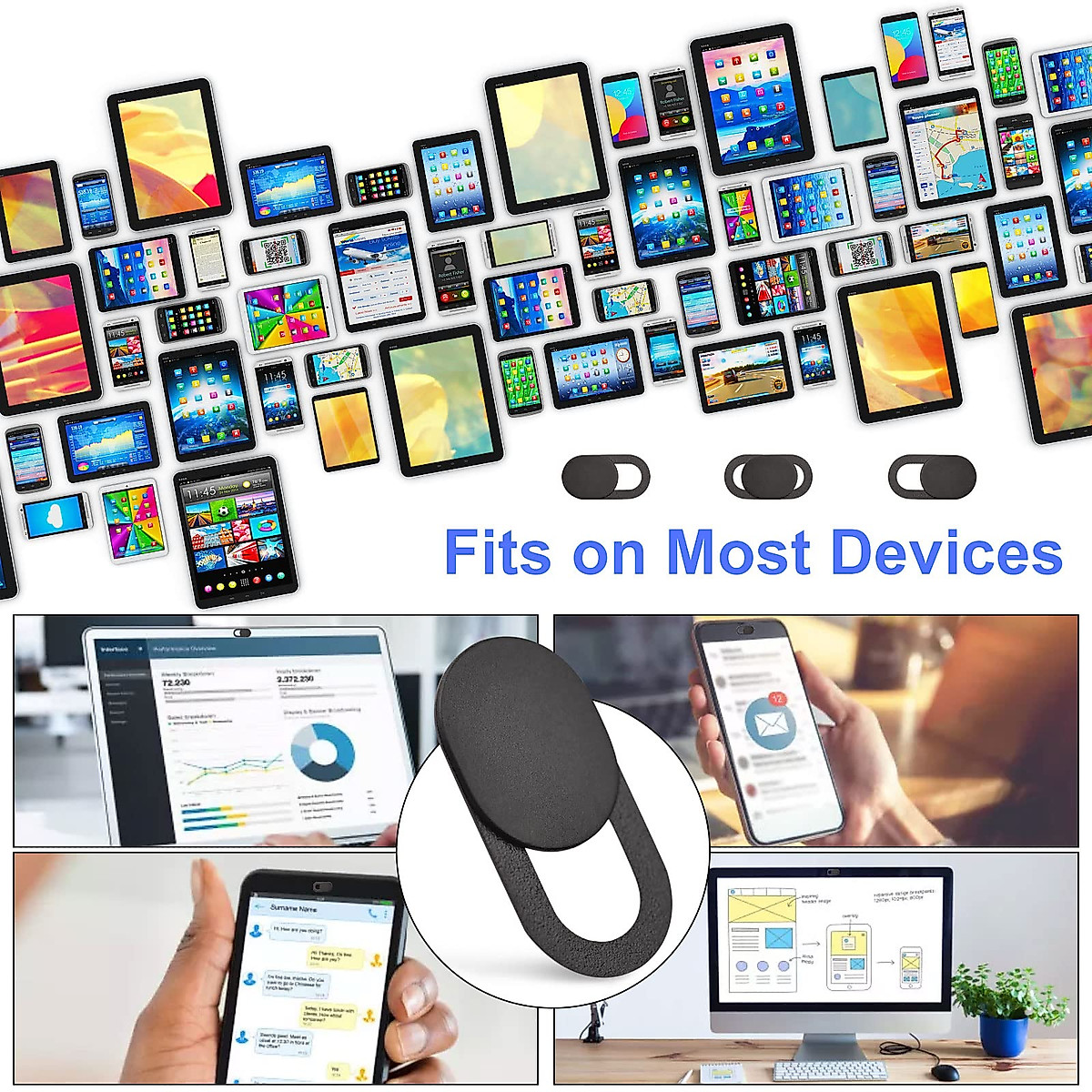 Webcam Cover, Halalili [2 Pack] 0.027 Inch Ultra-Thin Web Camera Cover Slide Compatible with MacBook, Laptop, PC, Computer, iMac, iPad, iPhone 8/7/6 Plus, Protect Your Privacy and Security