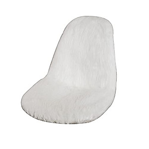 GIA Contemporary Armless Metal Legs and Removable Faux Fur Chair Cover, Set of 1, Arctic White