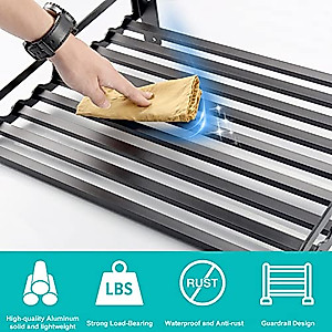 Goyappin Wall-Mounted Electric Oven Holder Shelf, 23.58"x15.52" Microwave Wall Shelf Microwave Oven Rack Kitchen Wall Pot Pan Rack Weight Bearing 80 lbs for Electric Oven Microwave