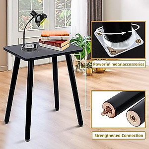 Yawinhe Side Table 2-Tier end Table,Nightstand with Storage Shelf,Modern Wooden Side Table Bedside Table,Suitable for Living Room, Bedroom, Balcony (First Floor/(1-Pack), Black)