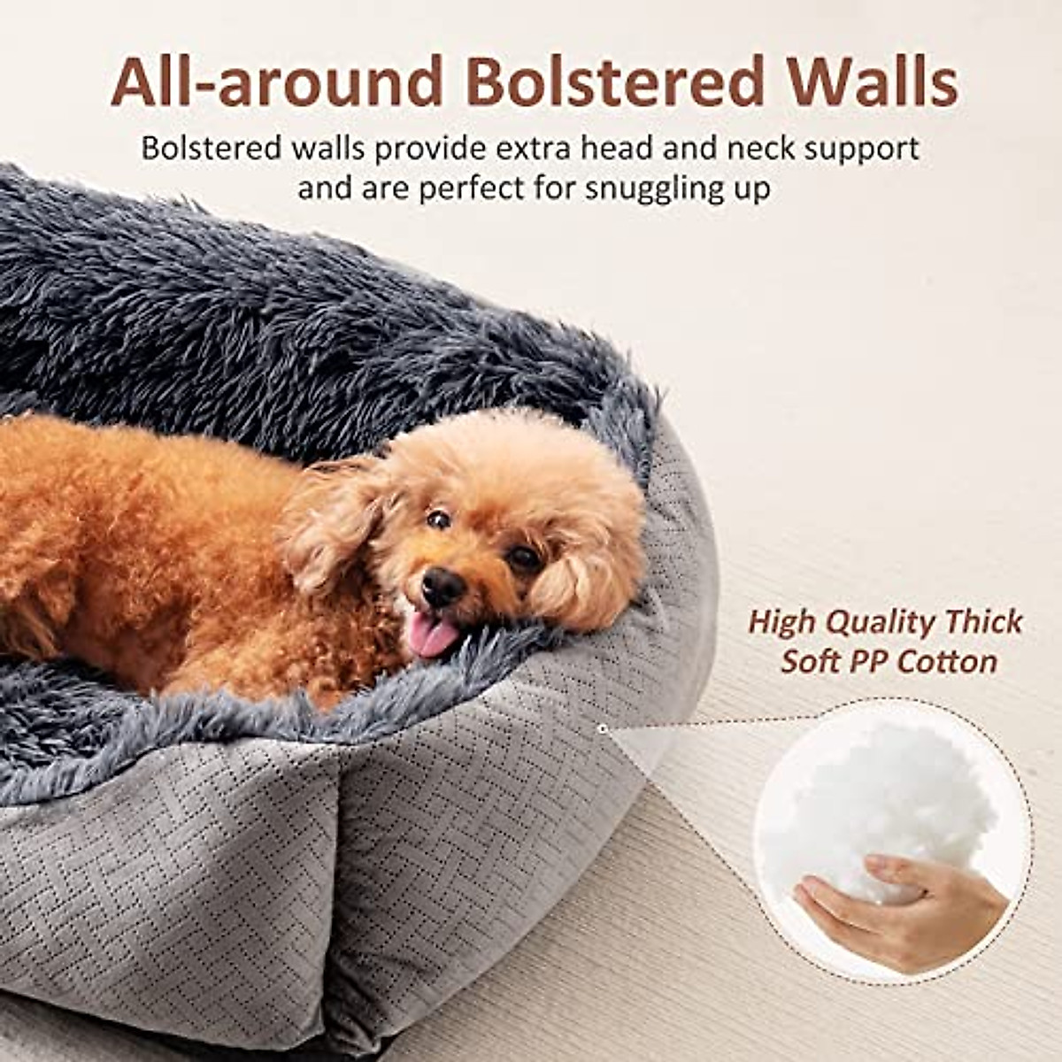 INVENHO Large Dog Bed for Large Medium Small Dogs, Rectangle Washable Dog Bed, Orthopedic Dog Sofa Bed, Durable Plush Pet Bed, Soft Calming Sleeping Puppy Bed with Anti-Slip Bottom L(30"x24"x9")