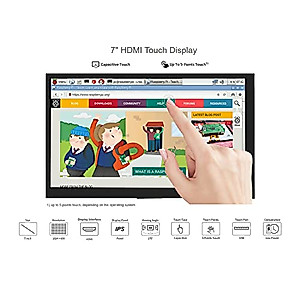 Ingcool 7 Inch Capacitive Touchscreen Monitor IPS Display 1024x600 7" HDMI LCD Module for Raspberry Pi 4B/ 3B+/A+/B/ 2B/ B+/A+/ Zero W, Support Windows 10/8.1/8 / 7