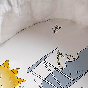 JumpOff Jo - Hypoallergenic Fitted Bassinet Sheet for Baby Boys & Girls - Rectangular, Hourglass & Oval Crib Compatible, Soft, Breathable, Machine Washable - Take Flight