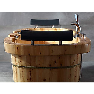 Alfi Brand AB1130 2 Person Free Standing Cedar Wooden Bathtub with Fixtures & Headrests, 65"L x 30.75"W x 23.63"H, Natural Wood