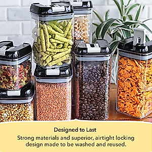 Simply Gourmet Food Storage Containers for Kitchen Organization - Pack of 14 BPA-Free Airtight Organizers for Flour, Sugar, Coffee & More - Includes 32 Labels & 1 Marker.
