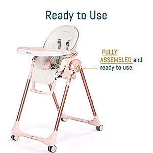 Peg Perego Prima Pappa Zero 3 - High Chair - for Children Newborn to 3 Years of Age - Made in Italy - Mon Amour (Beige & Pink)