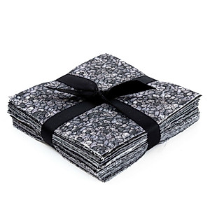 FlashPhoenix Quality Sewing Fabric - It's All Black 90-pc pre-Cut Charm Pack 5 x 5 Inch Squares 100% Cotton Fabric Quilt