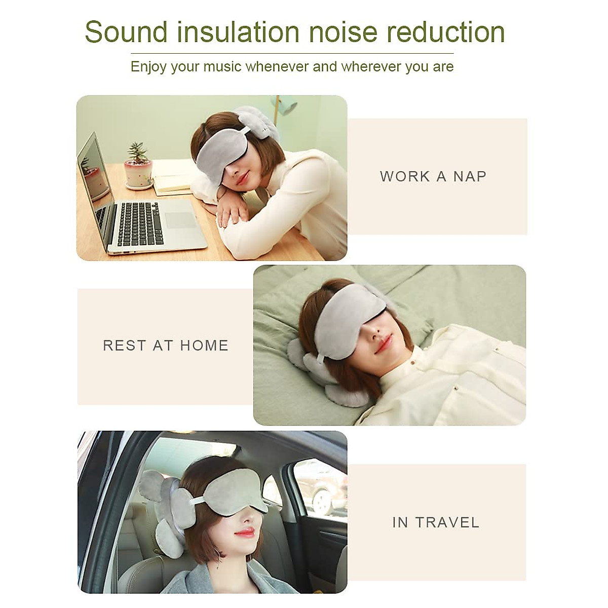 DEARBABY 2 in 1 Travel Pillow and Eye Mask,Kids Adult Soft Plush Novelty Pillow Cushion Eye Mask Combo Supports The Head,Neck and Chin-for Airplane,Train,Car or Outdoor,Camping,Hiking (Koala)