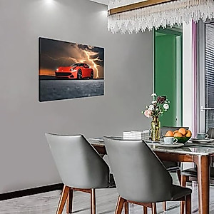 Car Poster Ferrari F40 Supercar Posters Racing Car Canvas Wall Art For Boy's Bedroom SuperCar Wall Decor Frame-style 18x12inch(45x30cm)