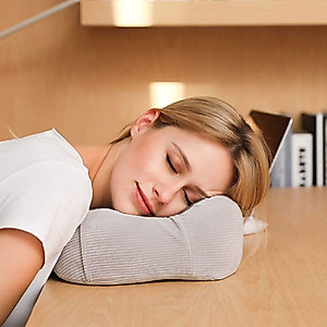 Travel Pillow, Memory Foam Neck Pillow with 360-Degree Head Support Comfortable Airplane Pillow with Storage Bag Lightweight Traveling Pillow for Sleeping, Car, Train, Bus and Home Use(Gray)