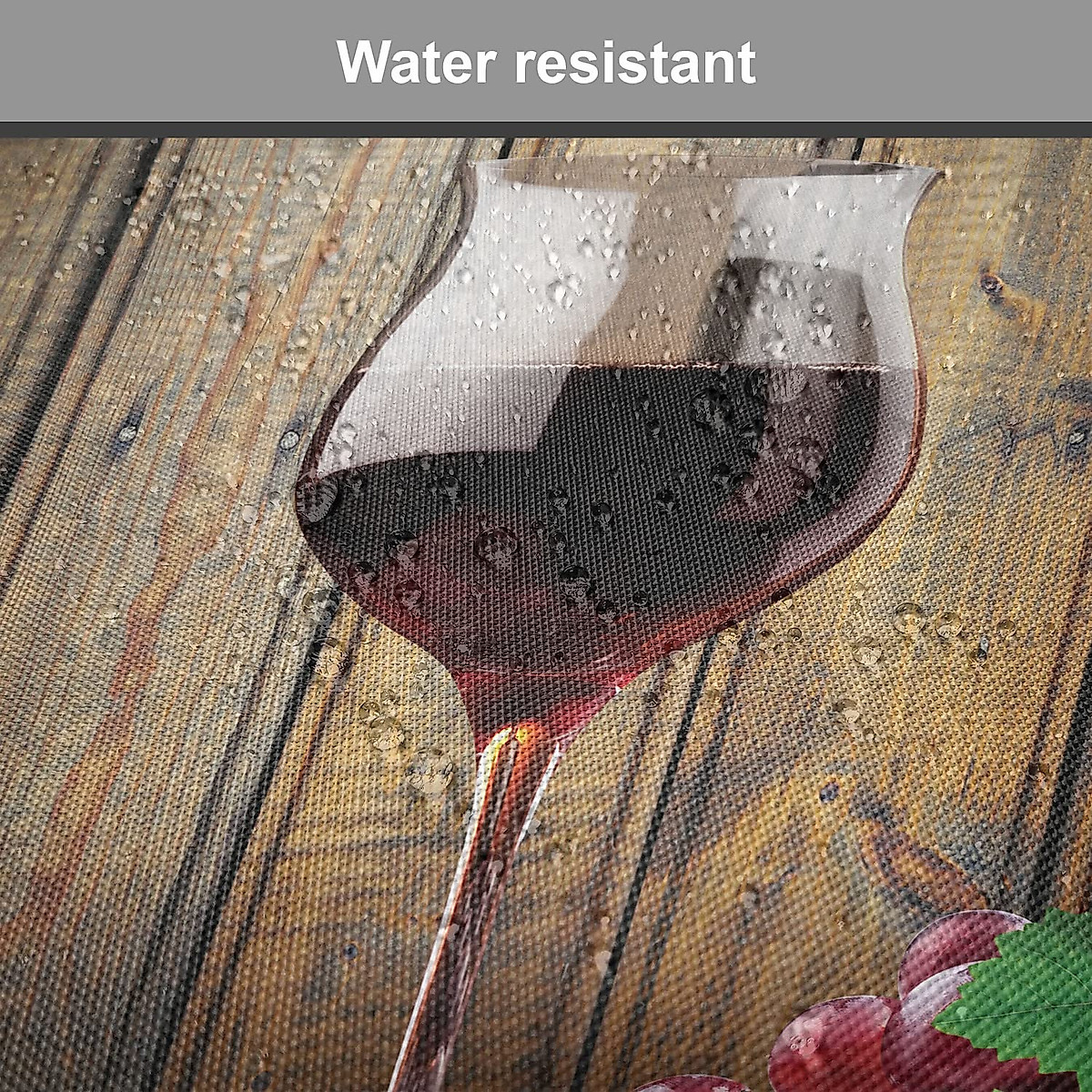 Lunarable Winery Chair Cushion Pads Set of 4, Wine Glasses and Grapes Rustic Wood Planks Alcoholic Drink Gourmet Taste, Anti-Slip Seat Padding for Kitchen & Patio, 16"x16", Brown Green Burgundy