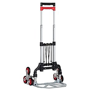 Magshion Folding Hand Truck, Aluminum Alloy Portable Folding Stair Climber Dolly with 3-Wheeled Stair Climber Load Capacity 154LBS for Home, Office and Travel Use (Black)