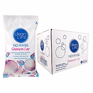 No-Rinse Shampoo Cap by Cleanlife Products (Pack of 30), Shampoo and Condition Hair with no Water or Rinsing - Microwaveable, Rinse-Free, Latex-Free and Alcohol-Free