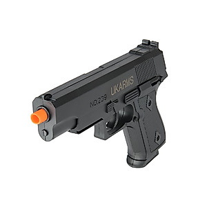 2 Pack of Polymer Spring Operated 7" Inch BB Airsoft Pistol-Intended for Film and Costume use.