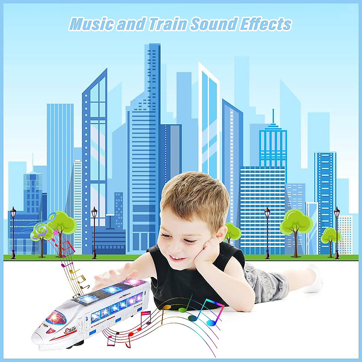 YJMYYX Toys for 3-12 Year Old Boys, Electric Train Toys with 3D Light & Music, Perfect Christmas Birthday Gifts for 3 4 5 6 7 8 Year Old Kids, Boys & Girls