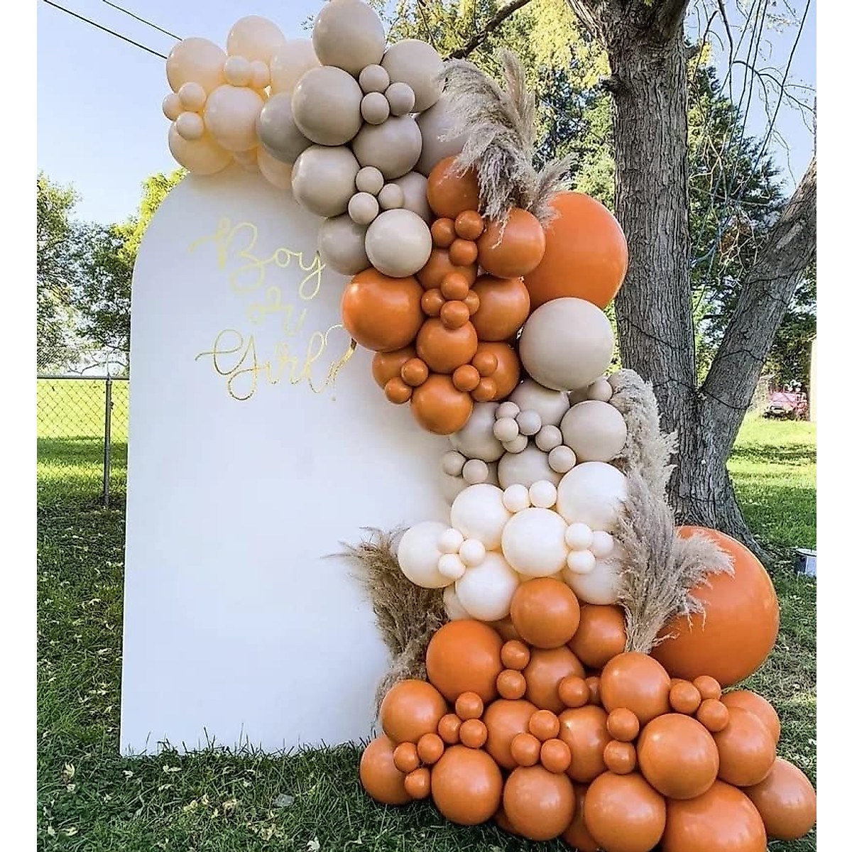 Janinus Burnt Orange Balloons Kit for Fall & Halloween Decor