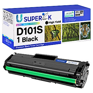 USUPERINK 1 Pack Compatible Toner Cartridge Replacement for Samsung MLT-D101S D101S 101S MLTD101S Black Use in ML-2166W ML-2160 ML-2165 SCX-3405W ML-2165W SCX-3405FW SCX-3400 SCX-3401FH Printer