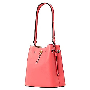 KATE SPADE NEW YORK MARTI LARGE BUCKET SHOULDER TOTE BAG GARDEN PINK LEATHER