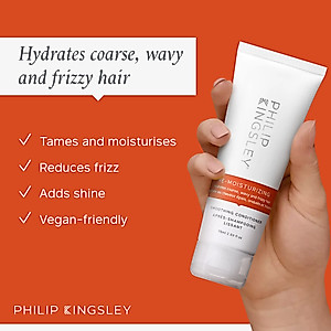 PHILIP KINGSLEY Re-Moisturizing Conditioner Smoothing for Curly, Frizzy, Wavy, Dry, Coarse Hair Hydrating Conditioner Taming, Hydrates, Tames, and Smooths, 2.5 oz