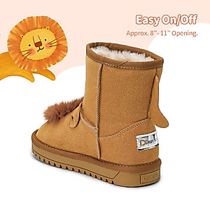 DREAM PAIRS Boys Girls Snow Boots Toddler/Little Kids Winter Cute Shoes Brown/Lion Size 7 Toddler SDSB2223K