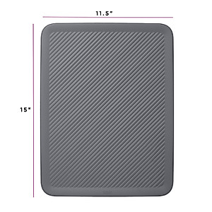 Superio Ribbed Collection - Decorative Plastic Lidded Home Storage Bins Organizer Baskets, X-Large Grey (1 Pack - 22 Liter) Stackable Container Box, for Organizing Closet Shelves Drawer Shelf