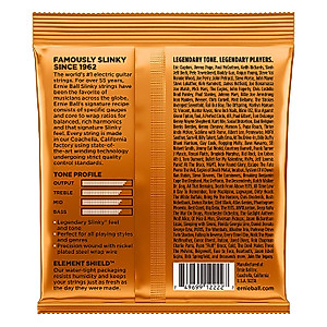 Ernie Ball 2222 Nickel Regular Slinky Orange Electric Guitar Strings 3 Pack