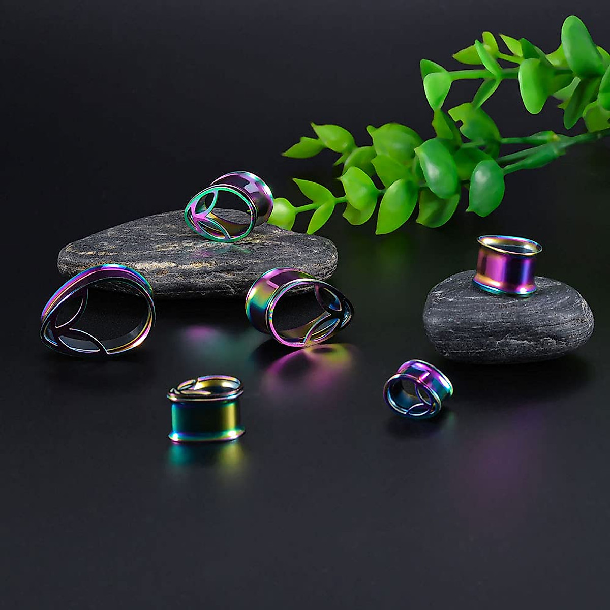 COOEAR 1 Pair Gauges for Ears Tear Drop Alice Style Ear Tunnels Plugs Men Women Flesh Stretchers Expander 0g to 1 Inch.