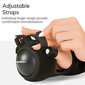 BraceAbility Anti Spasticity Splint - Contracture Stroke Resting Hand Orthosis Brace and Ball for Right or Left Cramp Relief, Twitching Pain, Recovery Therapy, Dupuytren's Treatment, Arthritis Remedy