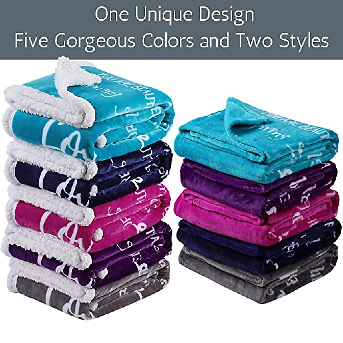 FILO ESTILO Mothers Day Gifts for Mom Blanket from Daughter or Son, Thoughtful, Unique Mom Blanket Filled with Sentimental Meaningful Words to Say Love You Mom 60x50 Inches (Grey, Sherpa)