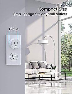 Govee Dual Smart Plug 2 Pack, 15A WiFi Bluetooth Outlet, Work with Alexa and Google Assistant, 2-in-1 Compact Design Bundle with Govee Smart Plug, WiFi Plugs Work with Alexa & Google Assistant