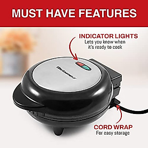 Elite Gourmet EOM205 Non-Stick Omelet, Frittata, Snack Pocket Maker, Gourmet Breakfast, Dessert Maker, 2 Individual Portions, Stainless Steel and Black