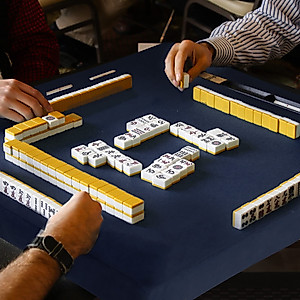 plusvivo Card Table Cover, Mahjong Table Cover Machine Washable Felt Game Table Cover- for Poker, Mahjong, Bridge, Board Game Tablecloth(36" x 36" Blue)