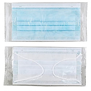 ProCure Disposable 3 Ply Face Masks, 50 Count - Individually Wrapped - Comfortable Elastic Earloops - Glass Free Filter - Latex Free - Non Woven - Filters Dust, Pollen