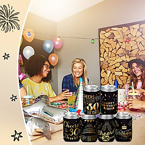 Umigy 24 Pcs 48 Pcs 30th Birthday Can Sleeve to 30 Years Can Neoprene Cooler 30th Birthday Decorations Party Favors Party Supplies Gift for Men Women