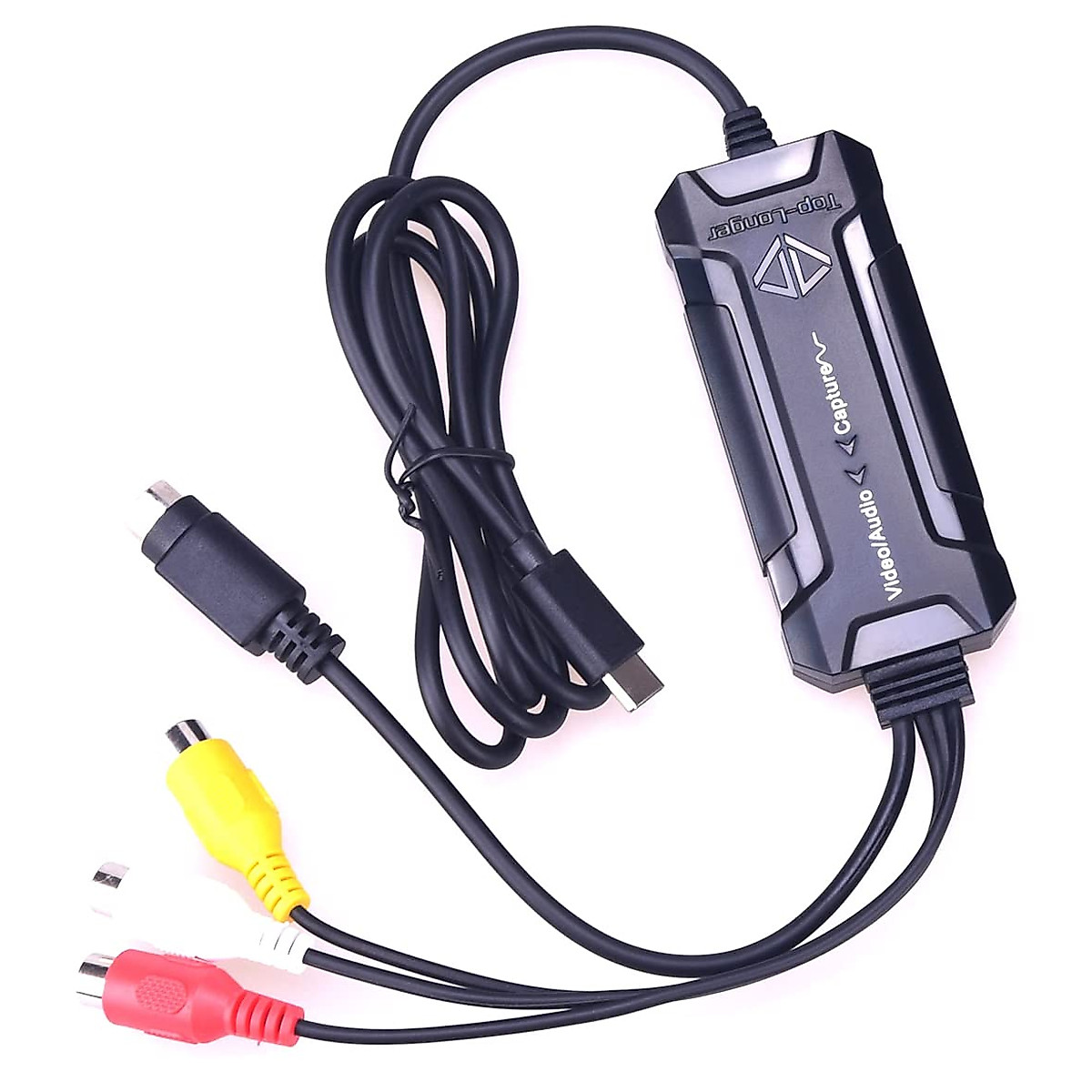 Top-Longer Type C Video Grabber Cassette/Tape Converter/VHS to Digital Converter for VHS to DVD Cassette with Windows 11/10 and Mac OS X Ventura 13.0.1-Updated Version