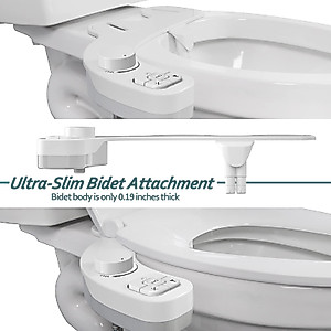 ifgswopq Non-Electric Bidet - Self Cleaning Nozzle (Frontal and Rear Wash) Bidet Toilet Seat Attachment, 1 (D 1)
