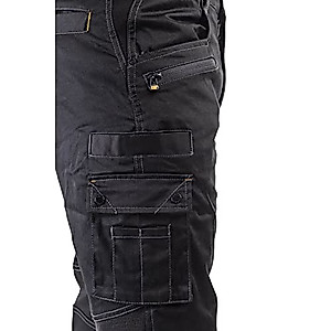 Caterpillar Men's Operator Flex Work Pants Featuring Stretch Fabric, Cargo Pocket, and Bootcut Leg Opening, Black, 34/32