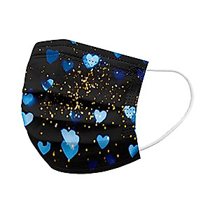 50Pack Valentines Disposable Face_Masks for Adults Women Valentines Day Women Disposable Red Heart Party Mask Couple