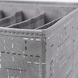 Wardrobe Clothes Organizer 7 Grids, Clothes Storage & Clothing Organizer for Jeans Pants & T-Shirts (Grey)