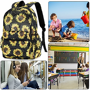 Bluboon Mesh Backpack for Girls Kids See Through School Bookbag with Mesh Drawstring Bag Semi-Transparent Beach Bag Daypack Gear Backpack