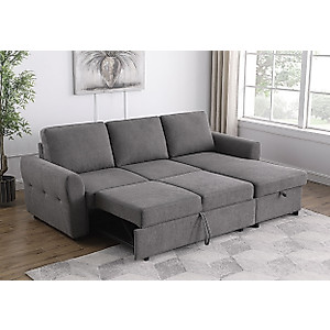 Coaster Samantha Sleeper Sectional, Grey