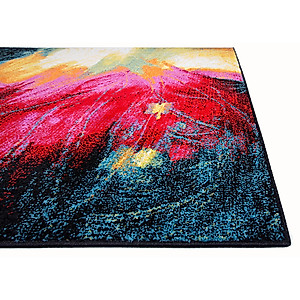 Home Dynamix Splash Mondrian Area Rug 19.6"x31.5", Abstract Black/Blue/Pink/Yellow