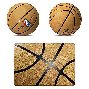 SHENGY No. 7 Basketball, Frosted Suede Leather, Wear-Resistant, Used for Indoor and Outdoor Training and Competitions, The Best Gift for Children, Water Pump, Needle, Net (4 Colors),Brown red