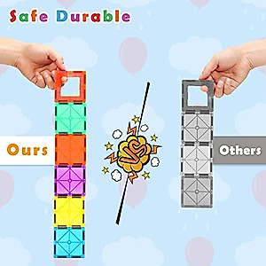 Magnetic Tiles Building Blocks, Magnet Toys for Kids, STEM Approved Educational Toys,3D Magnet Puzzles Stacking Blocks for Boys Girls,100 PCS Advanced Set with 2 Cars…